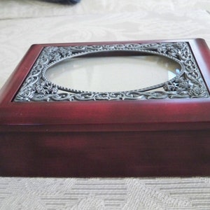 Vintage Wood Trinket Box Picture Frame Hinged Lid - Etsy