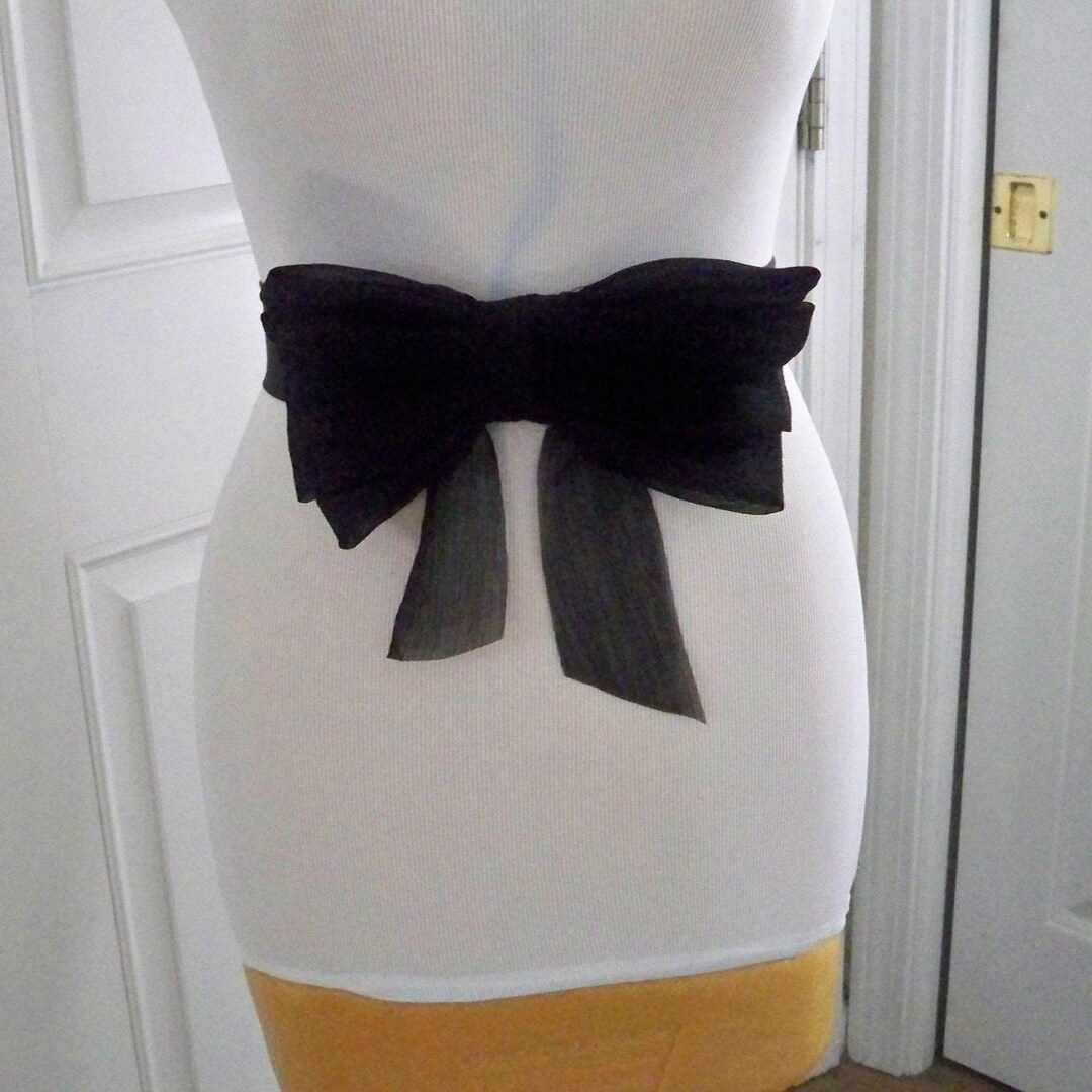 Vintage Fancy Black Women's Fabric Bow Belt - Etsy