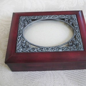 Vintage Wood Trinket Box Picture Frame Hinged Lid - Etsy