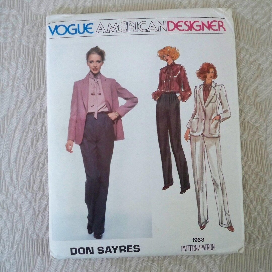 Vintage Sewing Pattern Vogue Pattern # 1963 Don Sayers Misses' Jacket, Blouse & Pants Size 14 - Etsy