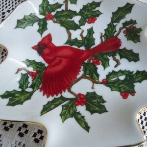 Vintage Christmas Lefton Cardinal Tree Shape Candy Dish - Etsy