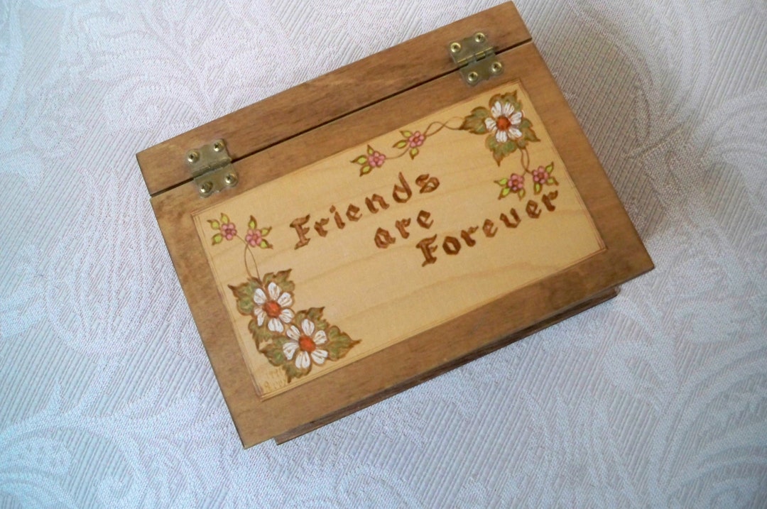 Vintage Storage Hand Made Wood Friendship Box friends - Etsy
