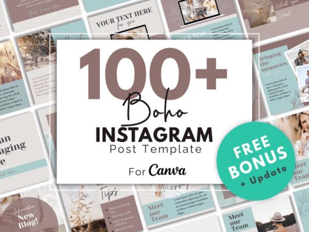 Boho Beauty Instagram Template Canva - Etsy