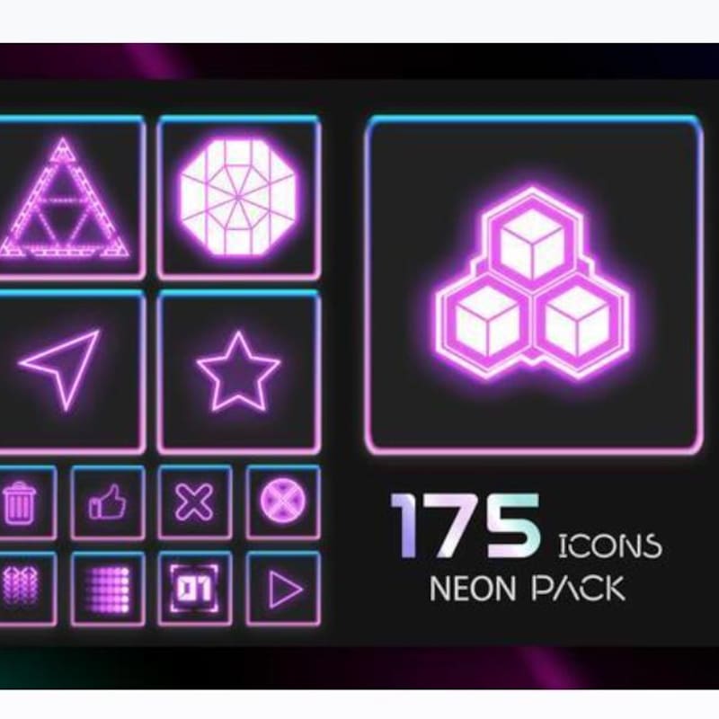 Neon Purple Icons - Etsy