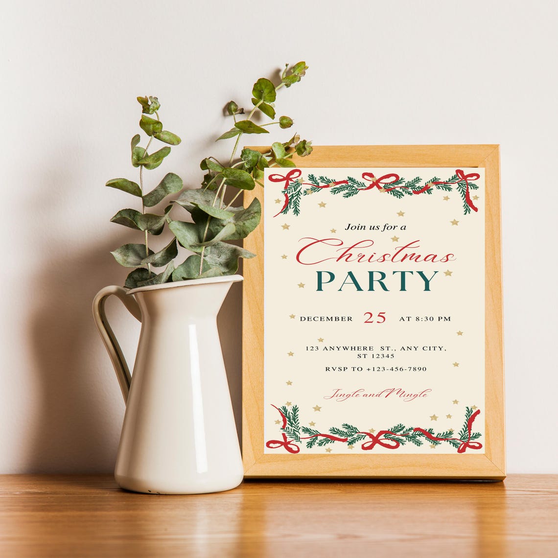 Merry Christmas Party Invitation Template, Printable Christmas Party ...