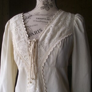 Gunne Sax Dress Black Label Cream Cotton and Lace Size 13 - Etsy