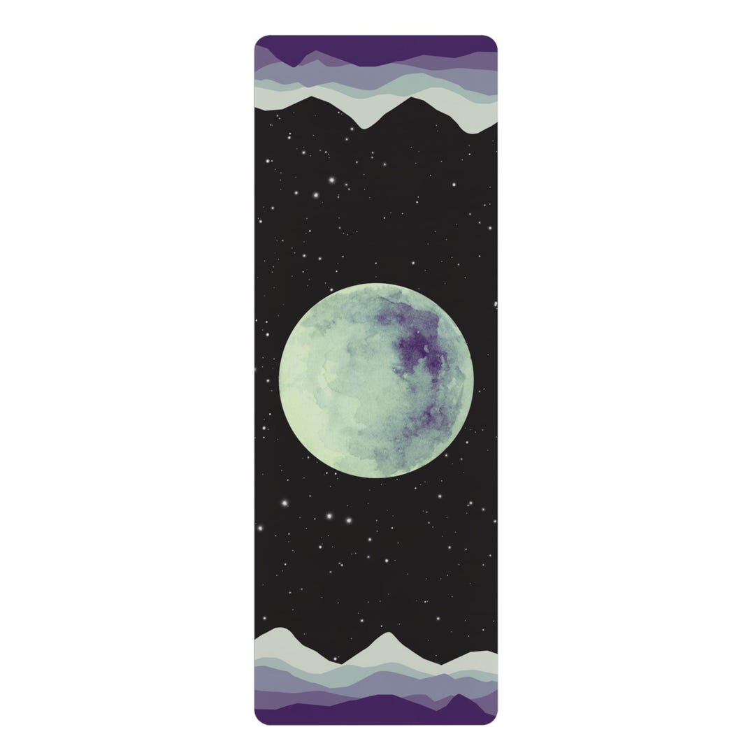Mountains Under the Emerald Moon Yoga Mat - Celestial Galaxy Fitness ...