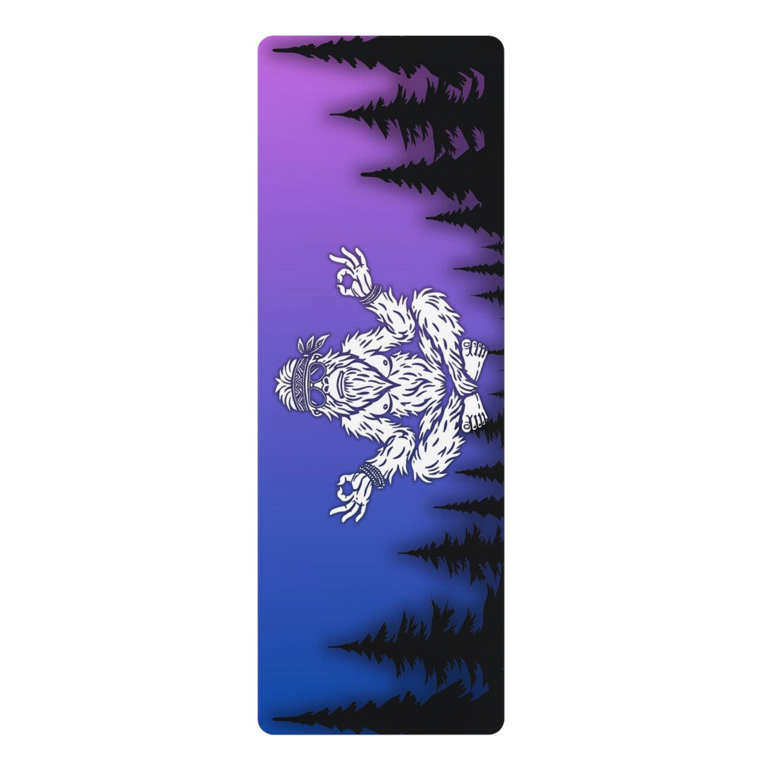 Sasquatch in the Forest Two Tone Yoga Mat, Bigfoot Exercise Mat ...