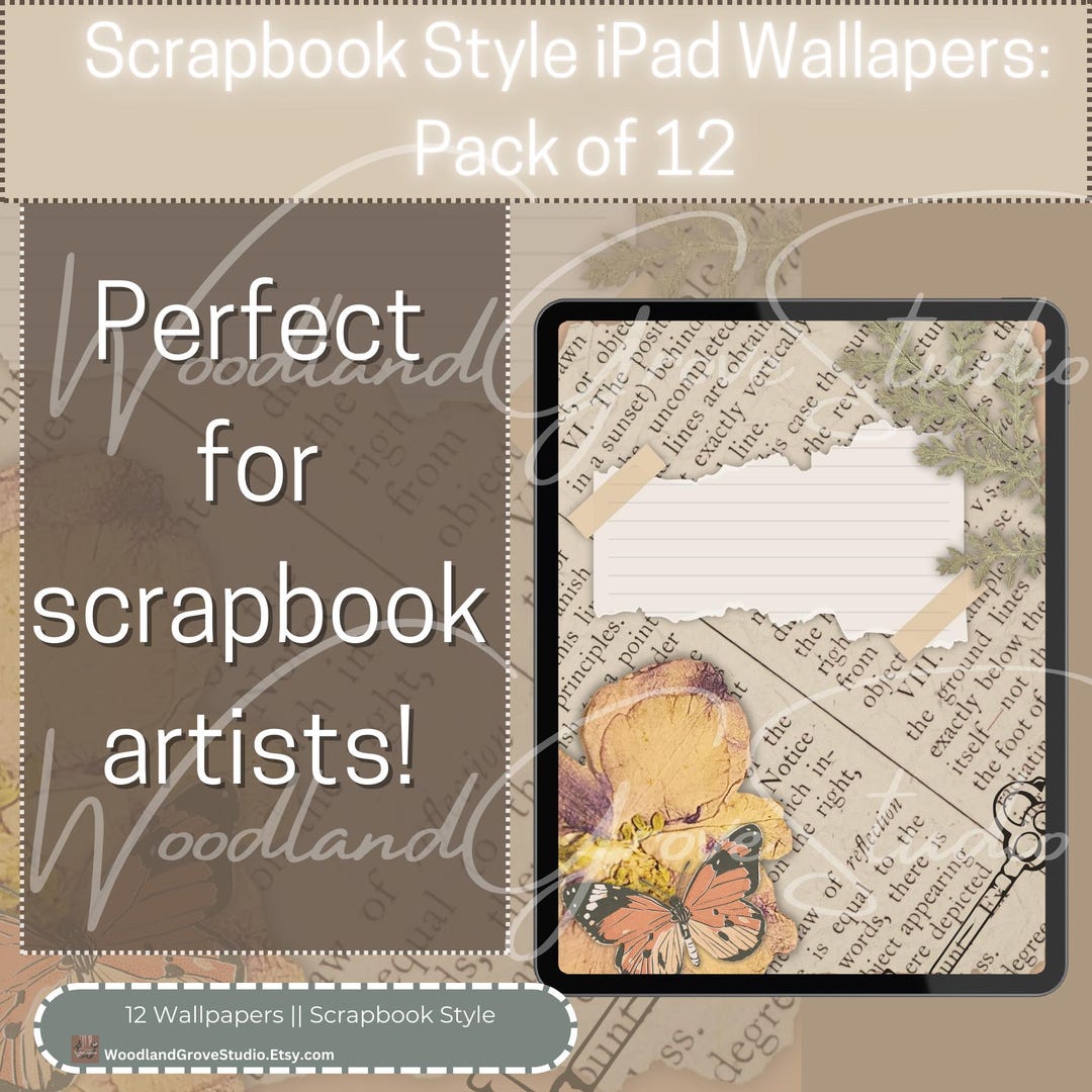Scrapbook Style Ipad/tablet Wallpapers, Digital Digital Download, Pack ...