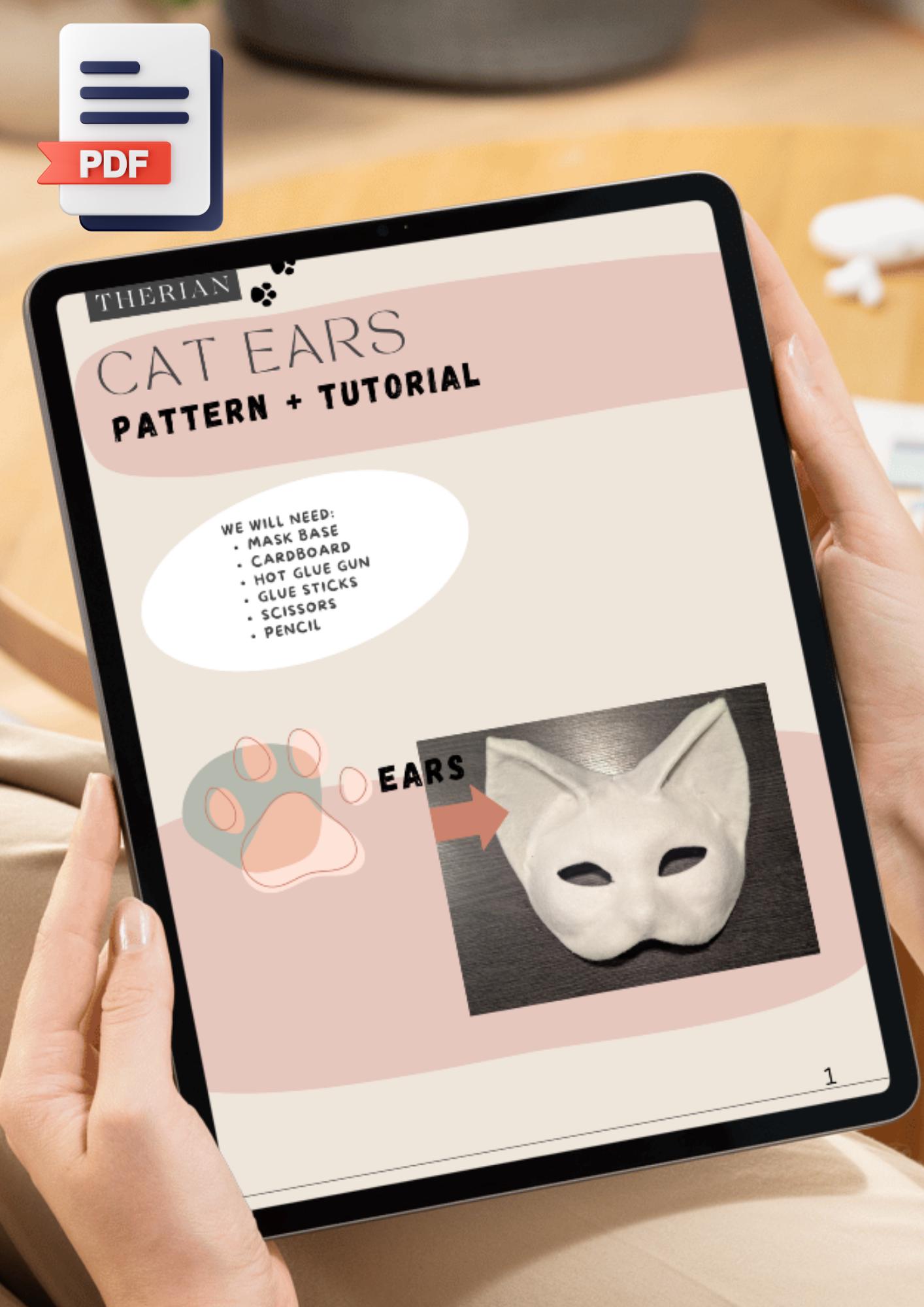 DIY Guide: Therian Ears Tutorial + Pattern Digital Template PDF Cosplay ...