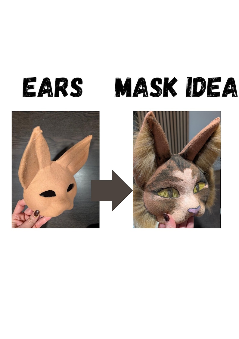 DIY Guide: Therian Ears Tutorial + Pattern Digital Template PDF Cosplay ...