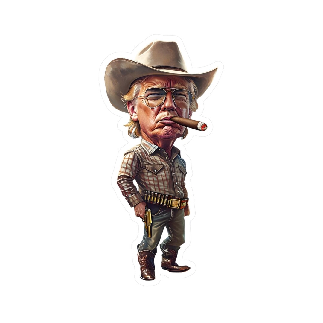 Trump Cowboy Sticker Cowboy Trump Vinyl Decal Funny Patriotic Sticker ...