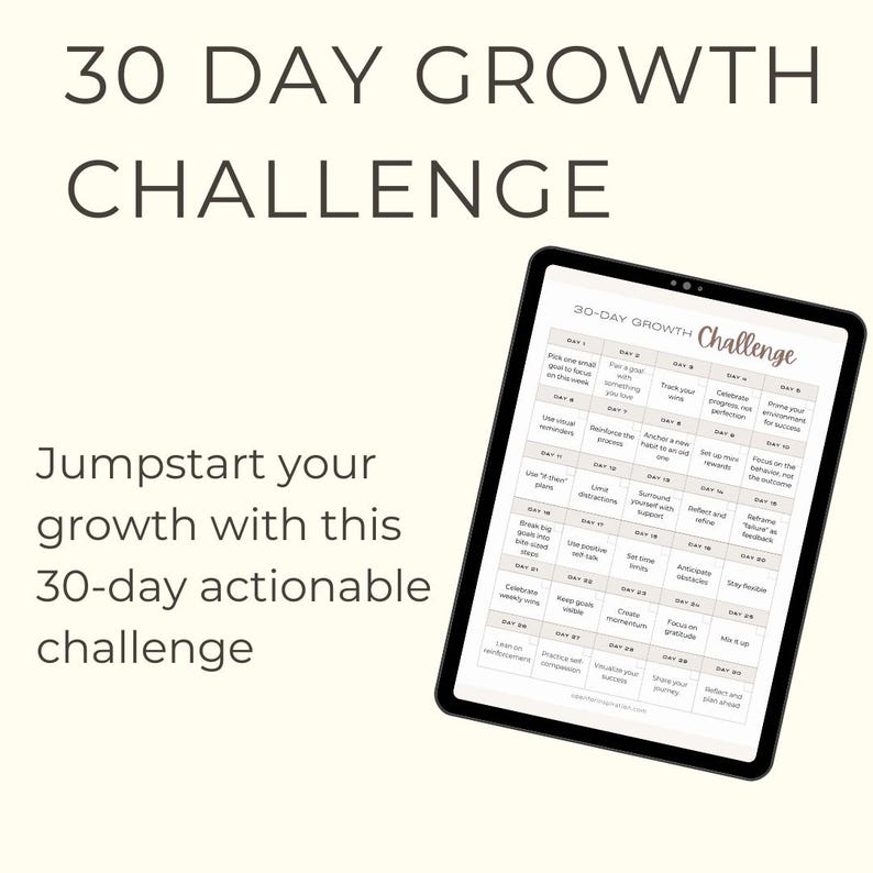 Personal Growth Challenge, Goals Challenge, Self-improvement Tool ...