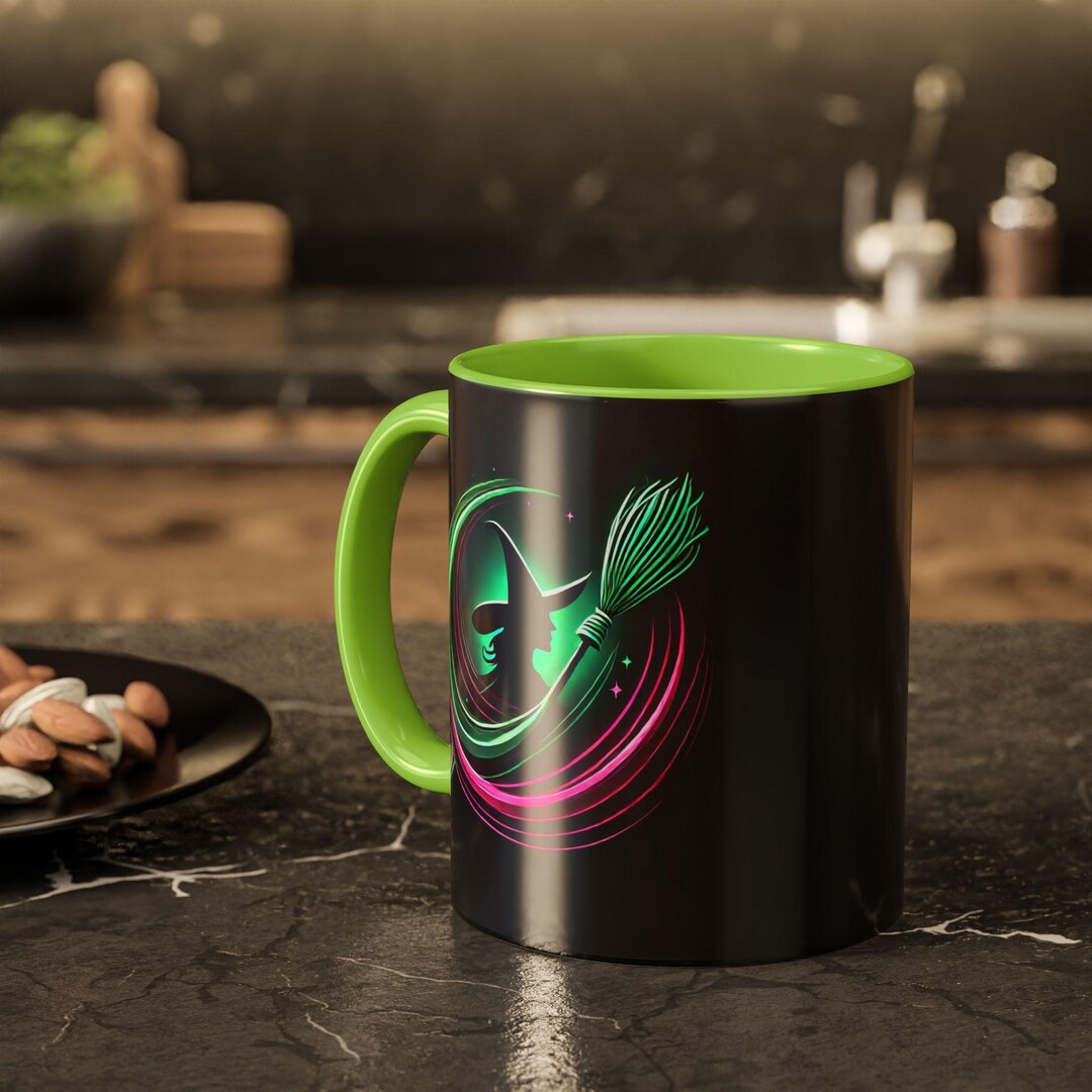 Wicked Theme Ceramic Mug, Cup for Wicked Fans, Elphaba Glinda, Coffee ...