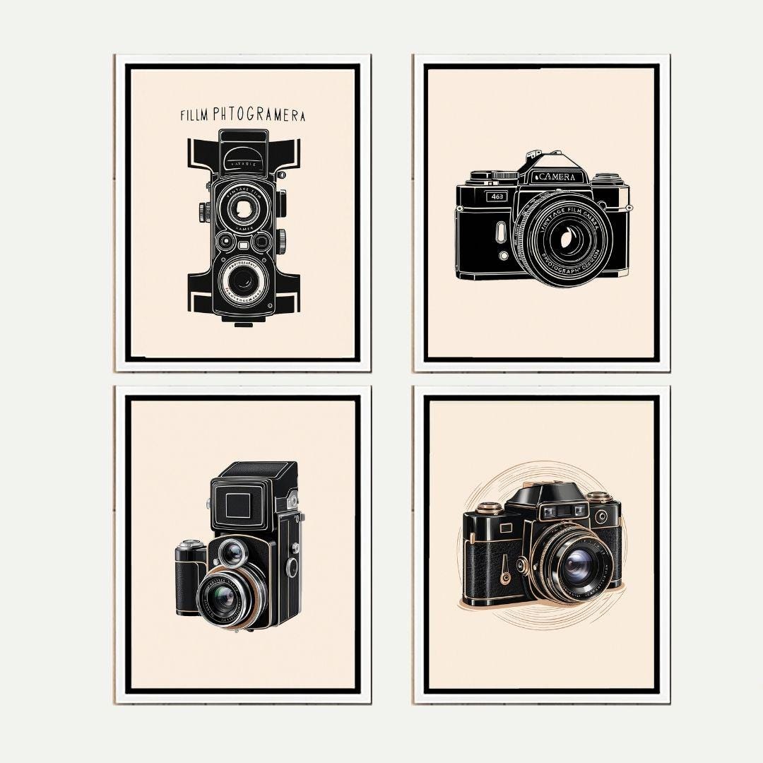 Set of 4 Prints, Vintage Camera Print, Polaroid Poster, Printable ...