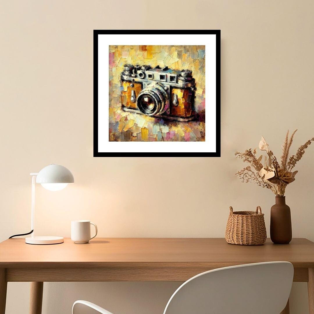 Vintage Camera Oil Painting, Aesthetic Moody Textured AI Artwork ...