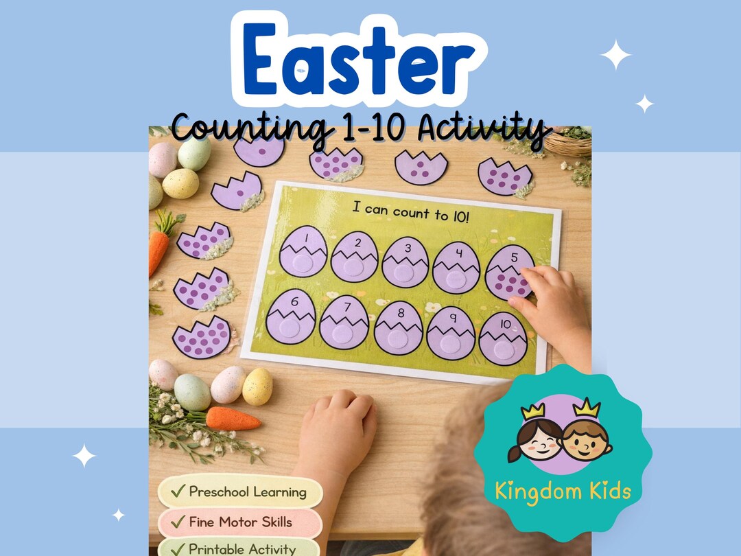 Easter Counting 1-10 Number Practice Activity Fine Motor Preschool ...