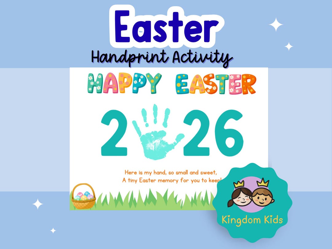 Easter Handprint Craft Activity Worksheet Gift Printable Download - Etsy