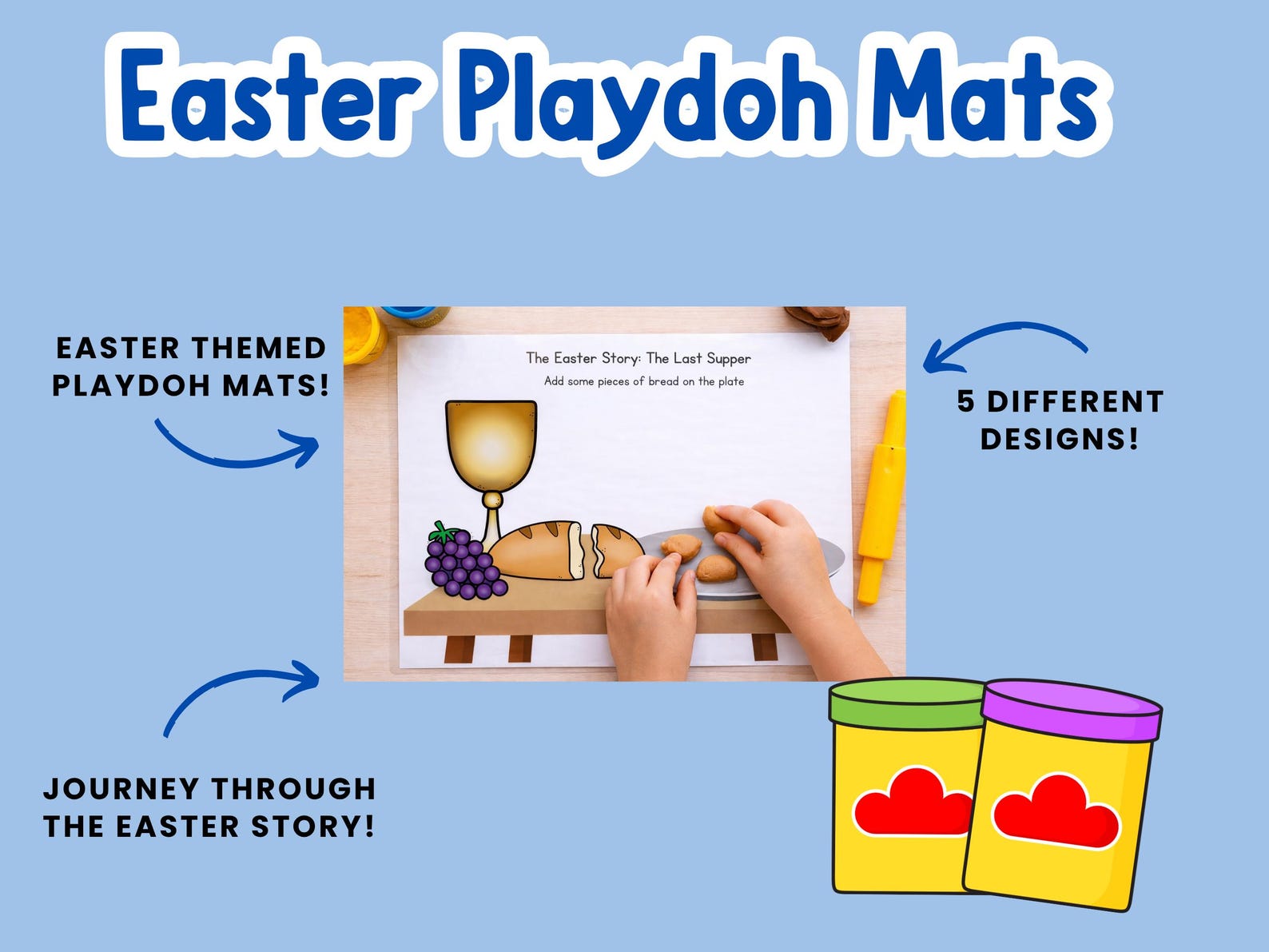 Christian Easter Playdough Mats | Preschool Fine Motor Sensory Activity ...