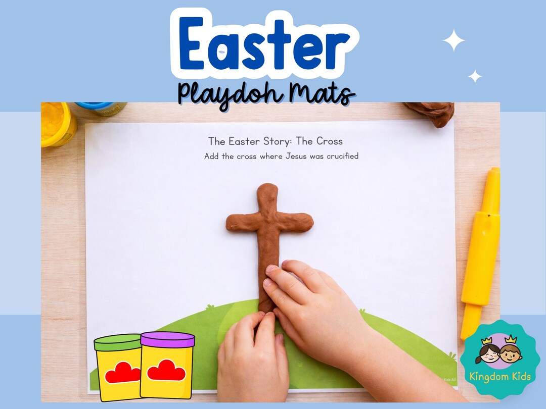 Christian Easter Playdough Mats | Preschool Fine Motor Sensory Activity ...