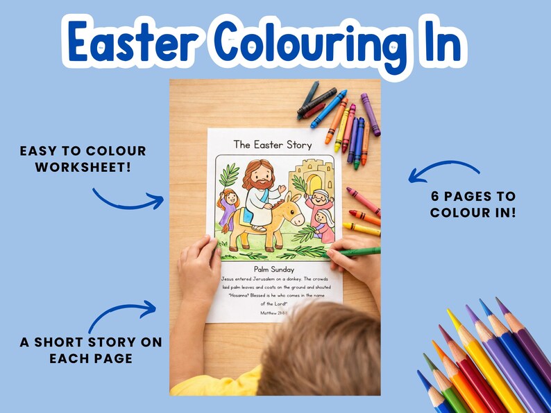Christian Easter Story Colouring Pages for Kids | Bible Activity (PDF ...