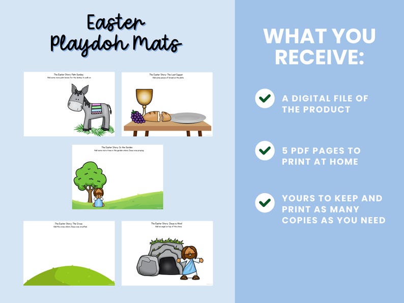 Christian Easter Playdough Mats | Preschool Fine Motor Sensory Activity ...