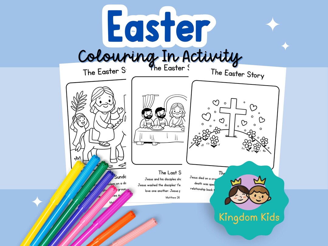Christian Easter Story Colouring Pages for Kids | Bible Activity (PDF ...