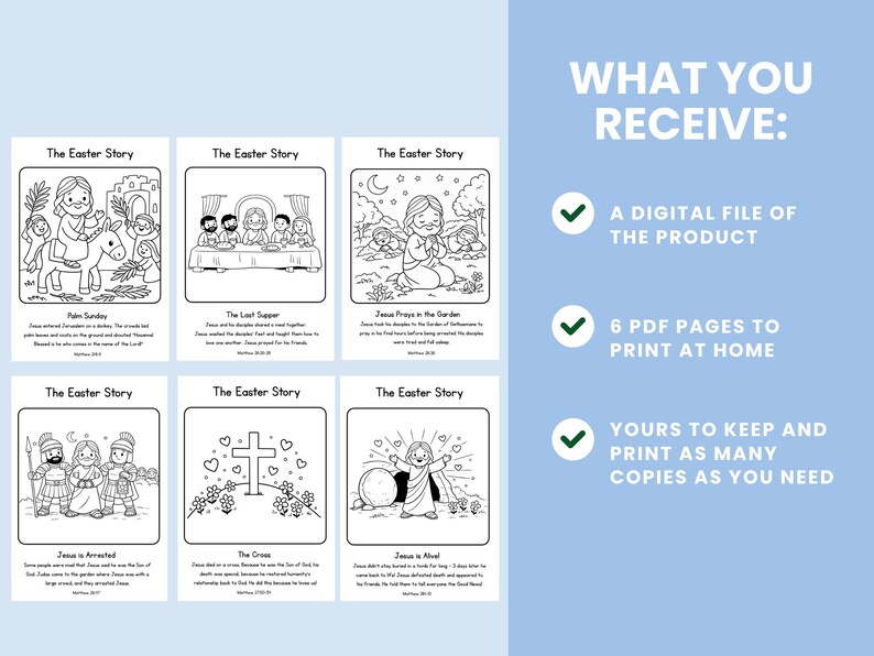 Christian Easter Story Colouring Pages for Kids | Bible Activity (PDF ...