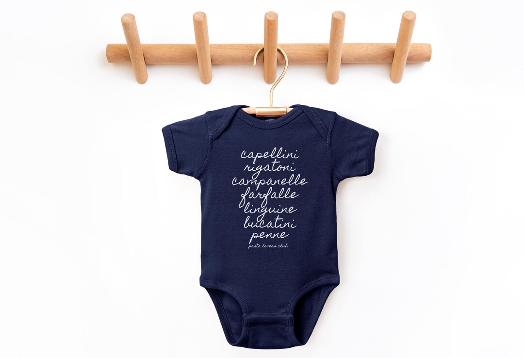 Pasta Menu Baby Onesie, Italian American Foodie Infant Bodysuit, Baby ...