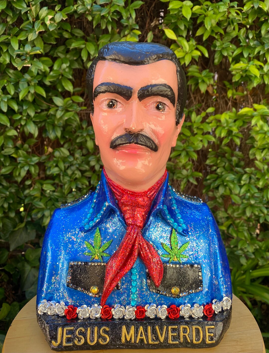 OOAK Jesus Malverde Bust Cjuba Lord Angel of the Poor Mexican Plaster ...