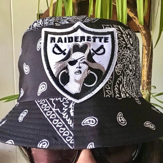 90s Style Raiderette Chola Black Bandana Print Bucket Hat - Etsy