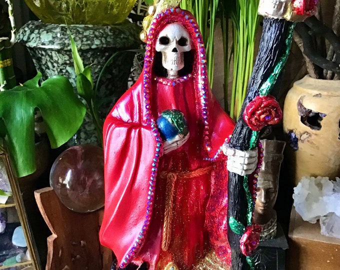OOAK Religious Vibrant Red Santa Muerte La Flaca - Etsy