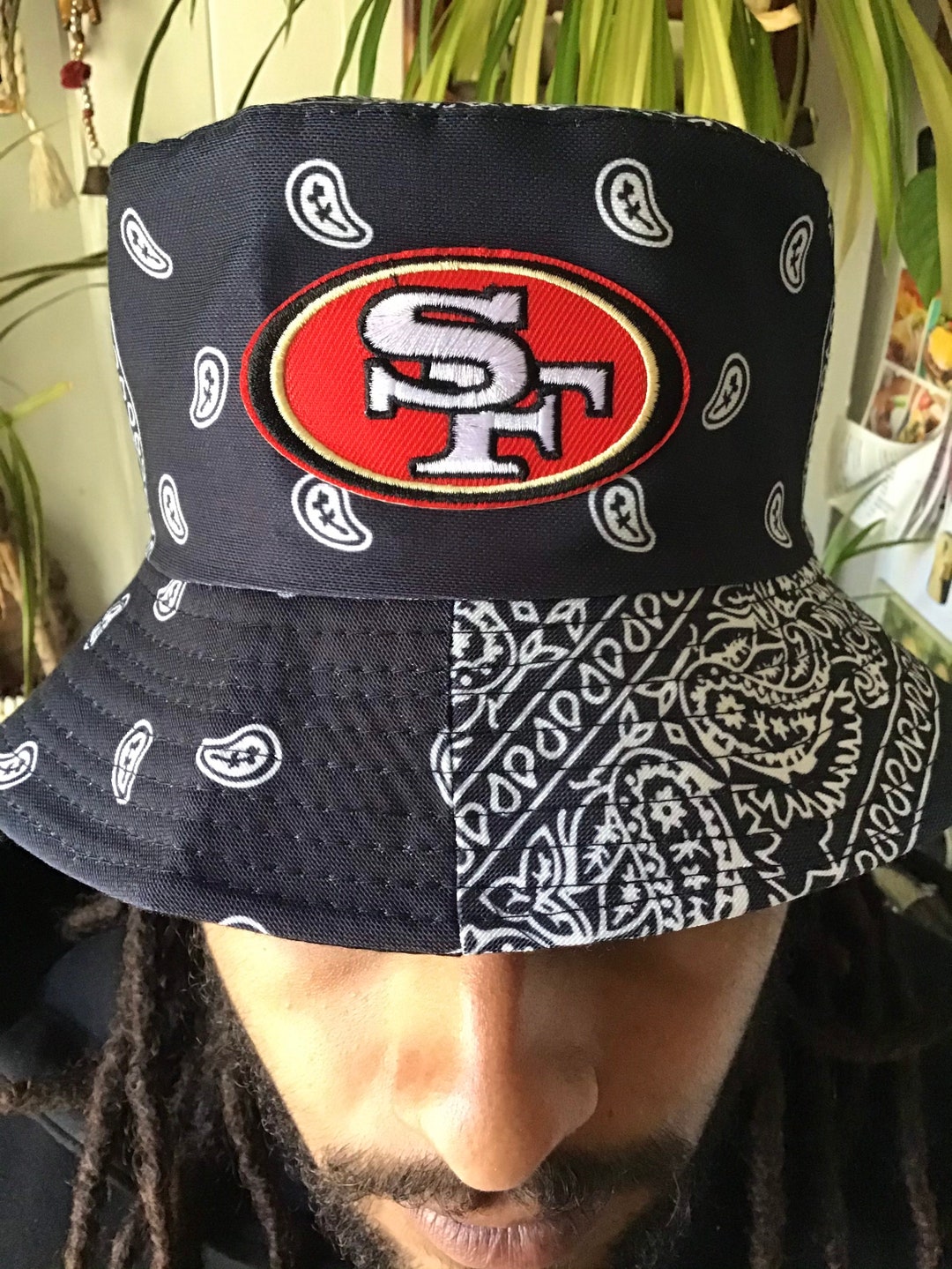 90s Style San Francisco 49ers Black Bandana Print Bucket Hat - Etsy