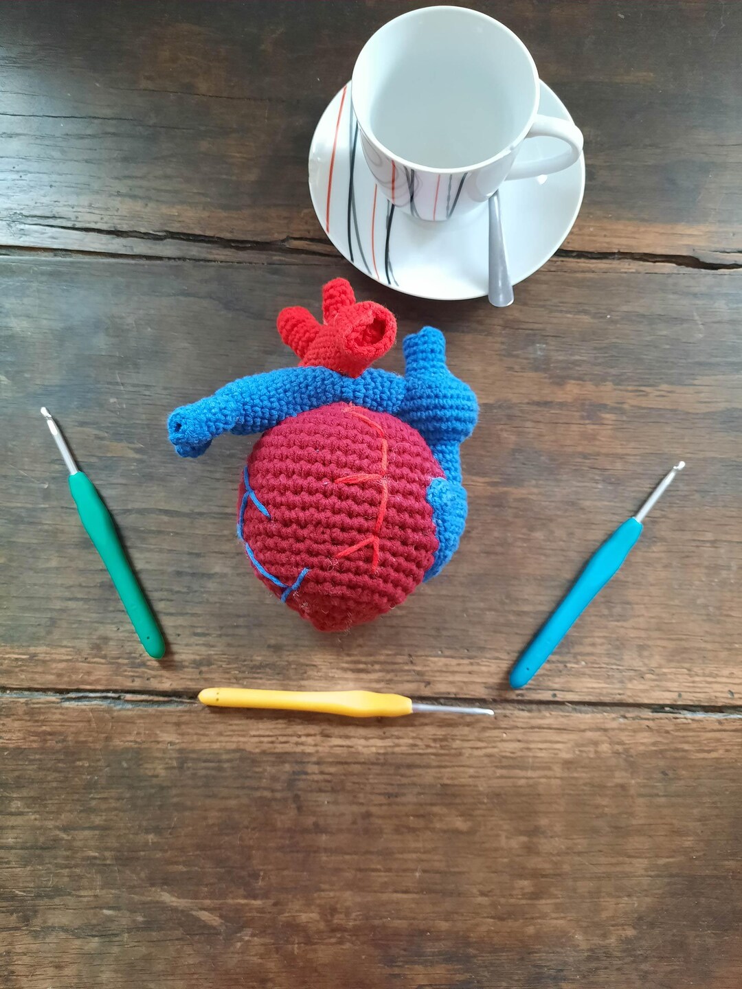 Crocheted Human Heart Realistic Representation of Human Anatomy - Etsy UK