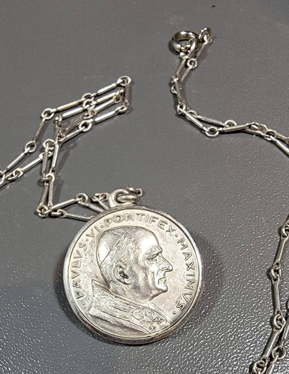 Saint medal paul vi pendant 800 silver saint medal ro… - Gem