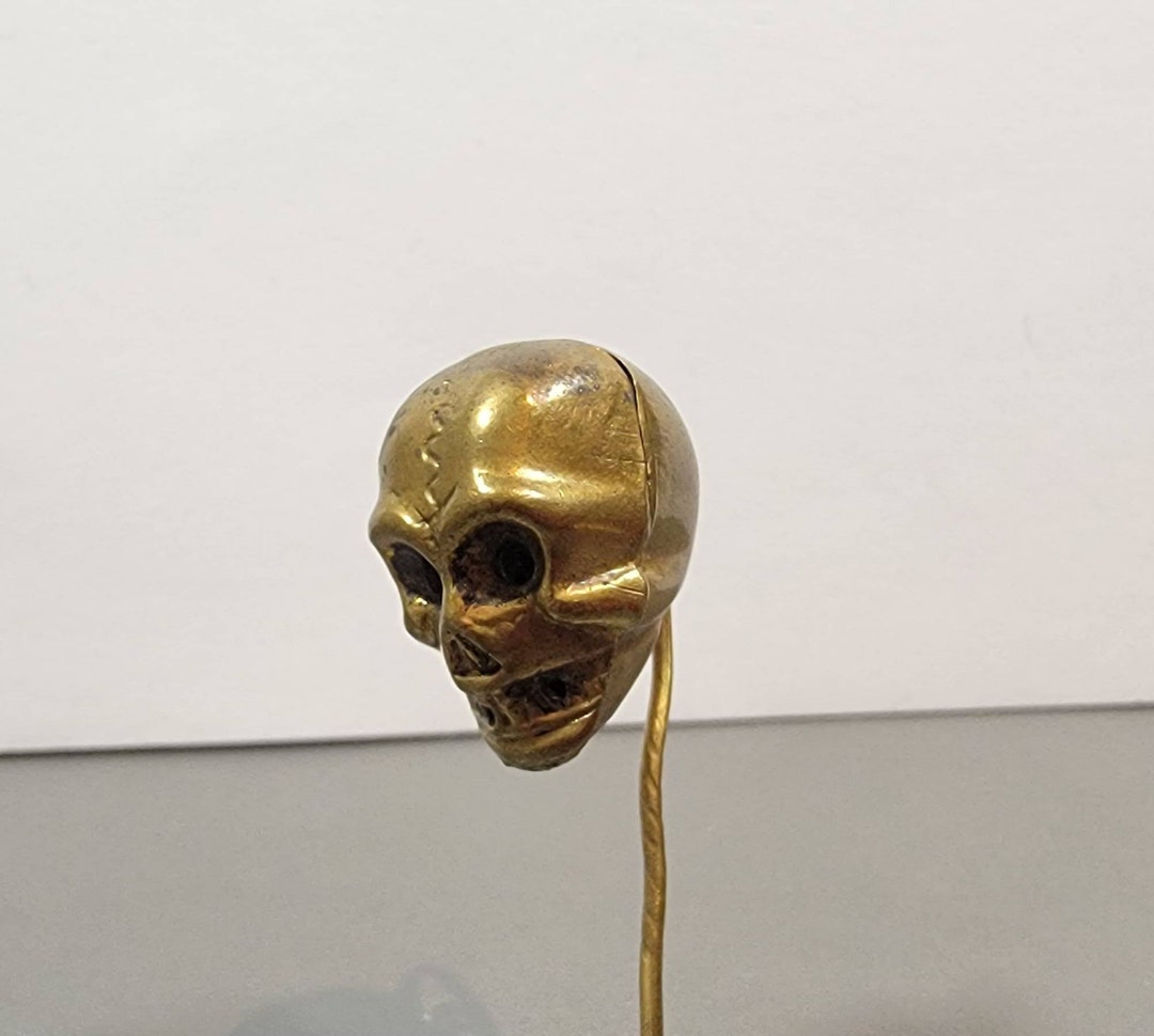 Skull Lapel Pin Memento Mori Mourning Jewelry Brass - Etsy