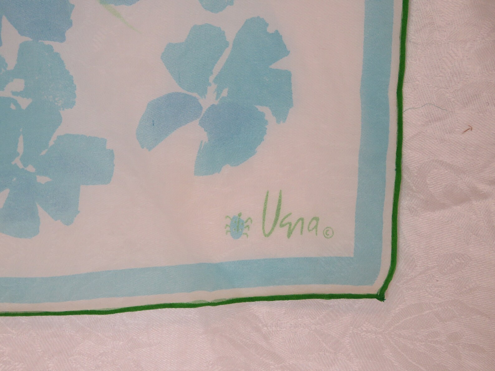 Vintage Vera Scarf Blue and Green Silk Blend Cheerful Flowers | Etsy