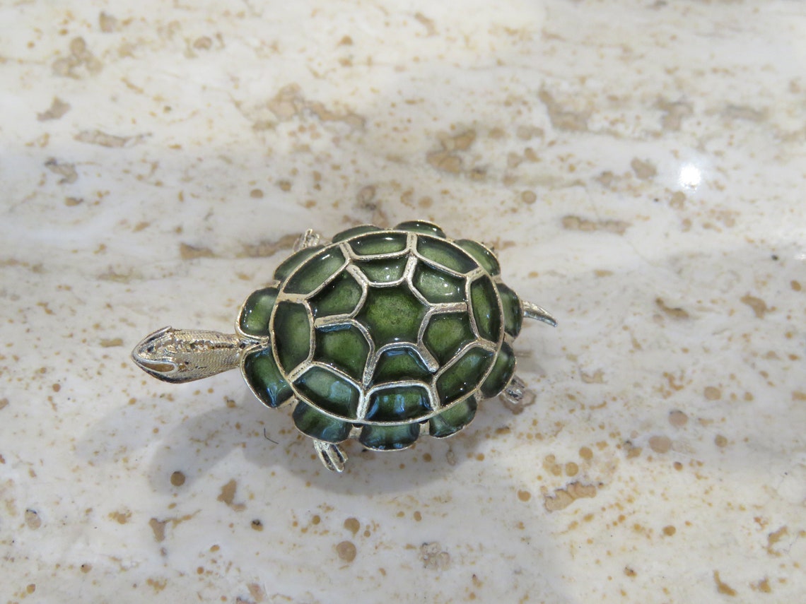 Turtle Pin Tortoise Brooch Silver Turtle Jewelry | Etsy