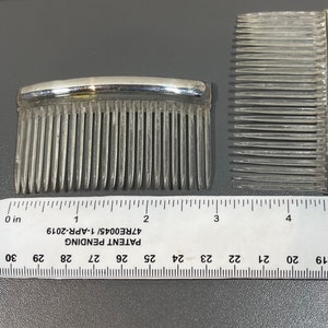 Vintage Silverplate and Plastic Hair Combs Pair - Etsy