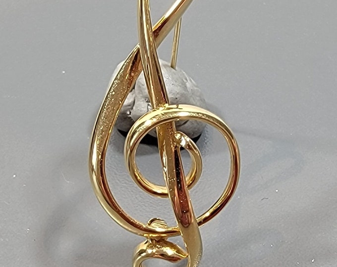 Treble Clef Brooch Music Symbol Gold Tone Shiny - Etsy