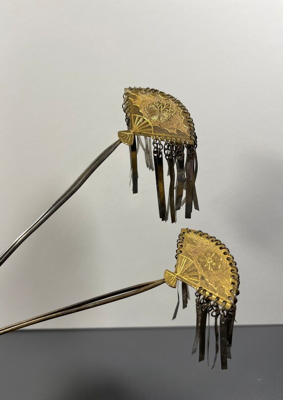 Antique Fluttering Fan Kanzashi Japanese hair ornam… - Gem