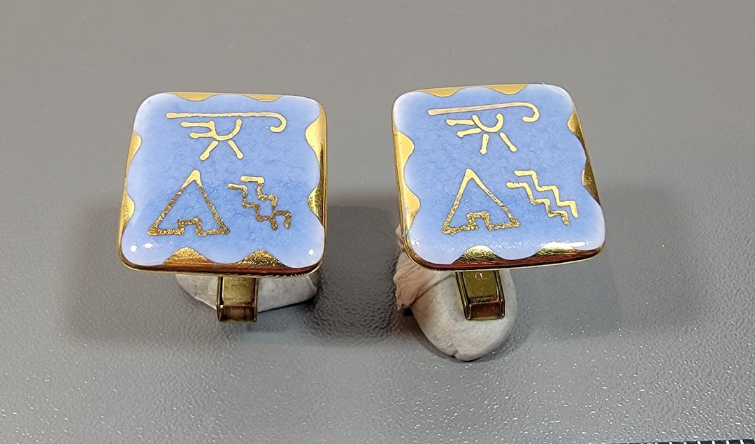 Native American Symbol Cufflinks Pottery - Etsy