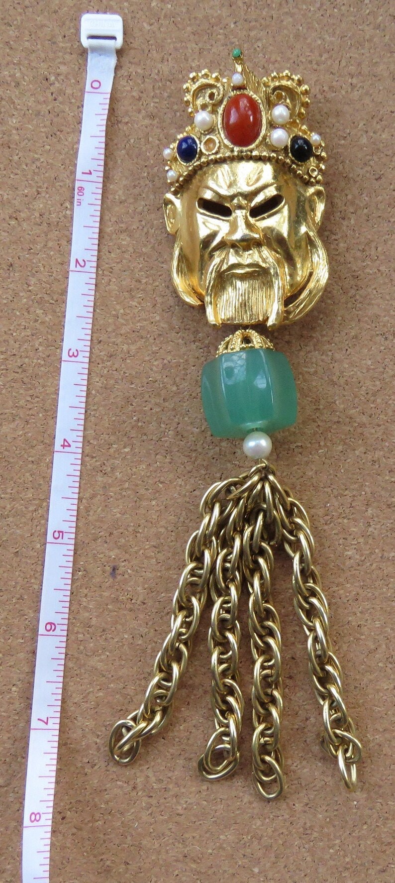 Fu Manchu Brooch Asian Man Pin Huge Jewelry Les Bernard - Etsy