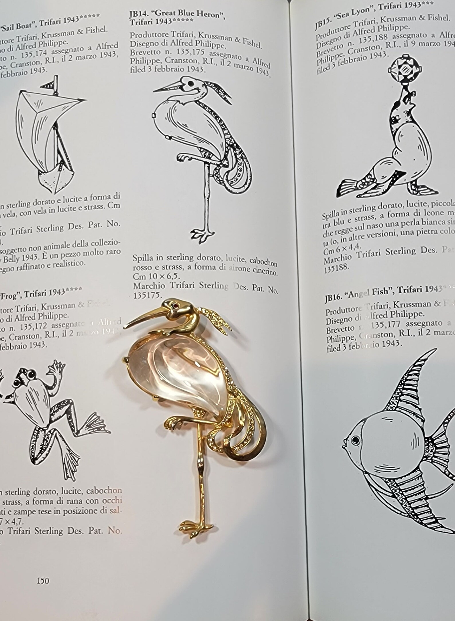 Trifari Jelly Belly Egret Book Piece Top - Etsy