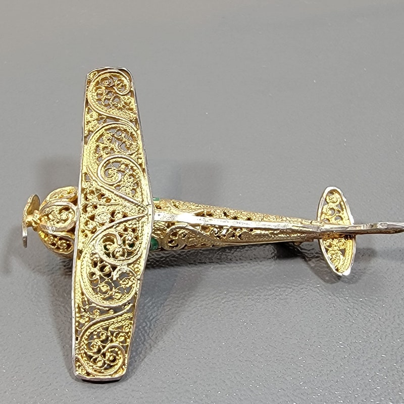 Enamel Plane Brooch - Etsy