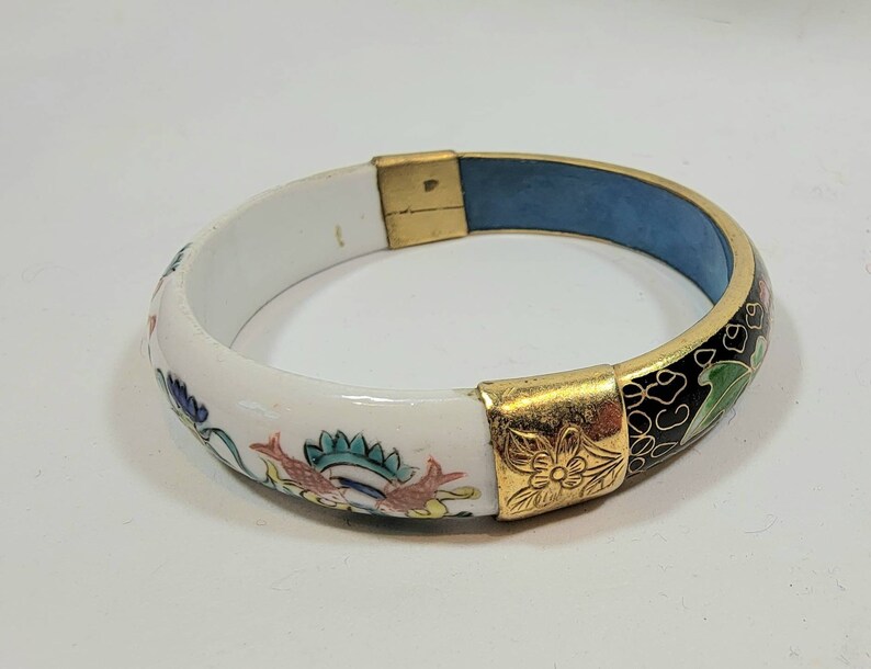 Chinese Antique Bangle Bracelet Porcelain and Enamel - Etsy