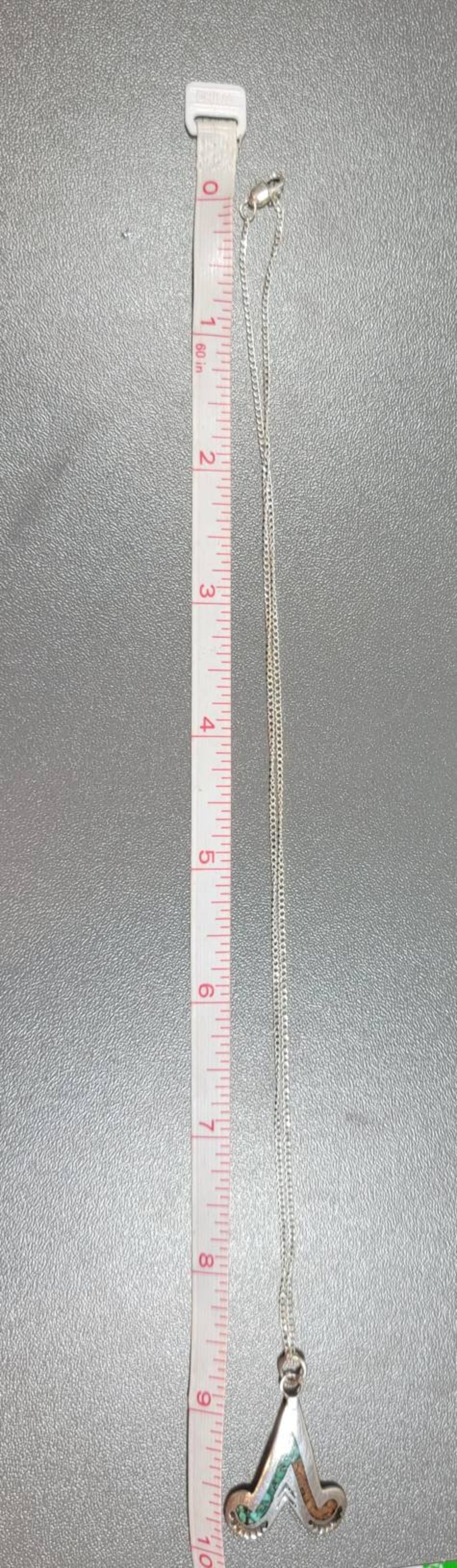 Navajo Chip Inlay Pendant Turquoise Coral Native American - Etsy