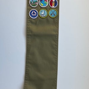 Vintage Boy Scout Badges on Merit Badge Sash 15 BSA Badges Camping ...