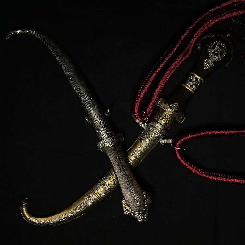 Vintage Moroccan Berber Dagger With Sheath, Engraved Koumya, Islamic ...