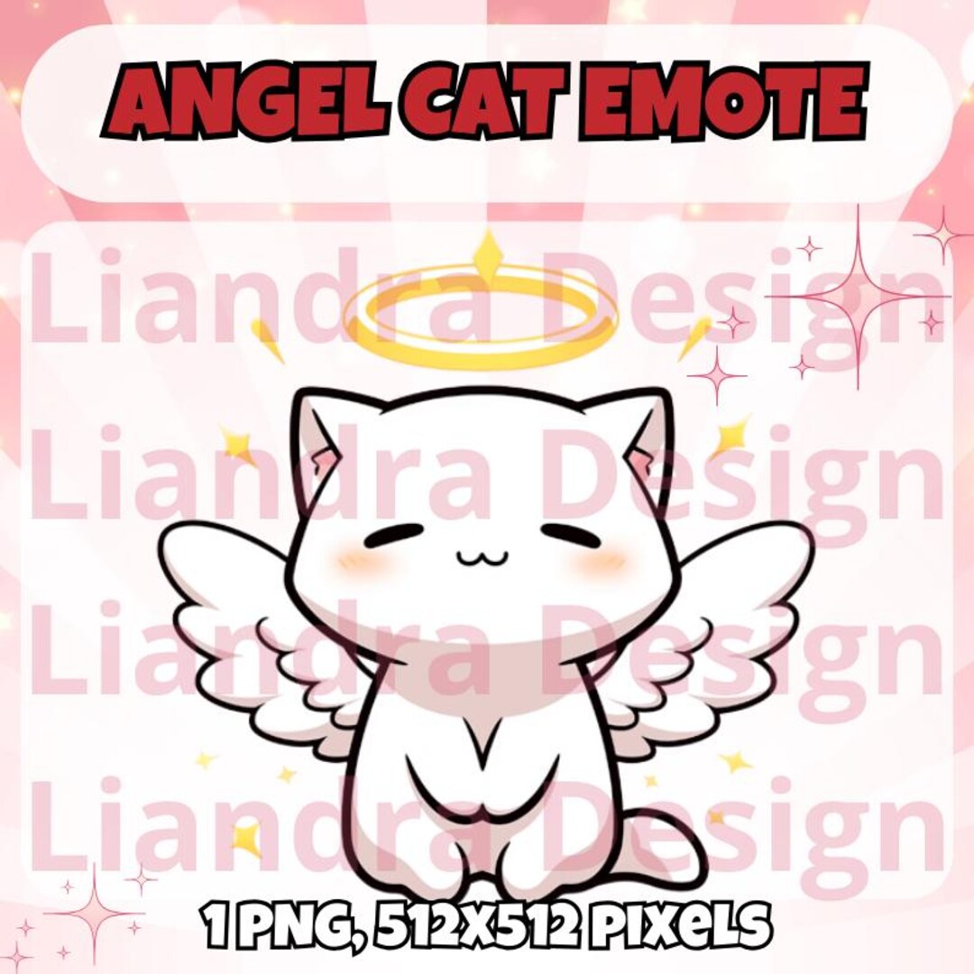 Kawaii Angel Cat Twitch Emote Twitch Emote Youtube Discord Streamer ...
